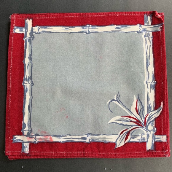 Dining | 4 Vintage Cotton Bamboo Border Cocktail Napkin Set | Poshmark